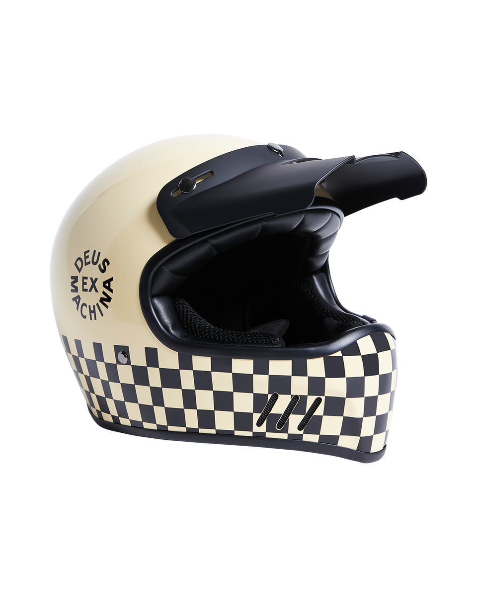 Checker Helmet - Vintage White – Deus Ex Machina Europe