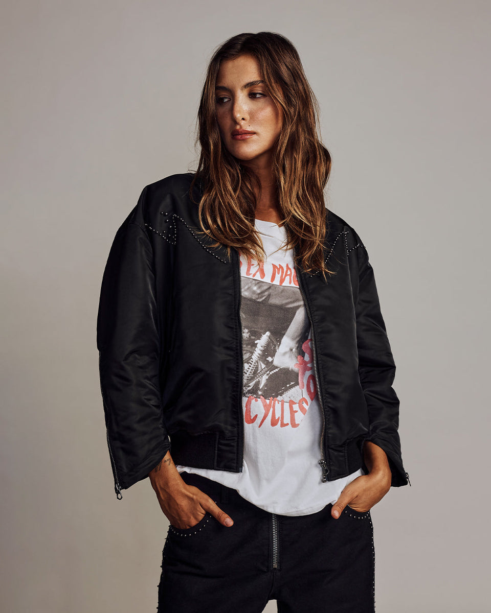 Jackets | Deus Ex Machina | Sunset Bomber - Black – Deus Ex Machina Europe