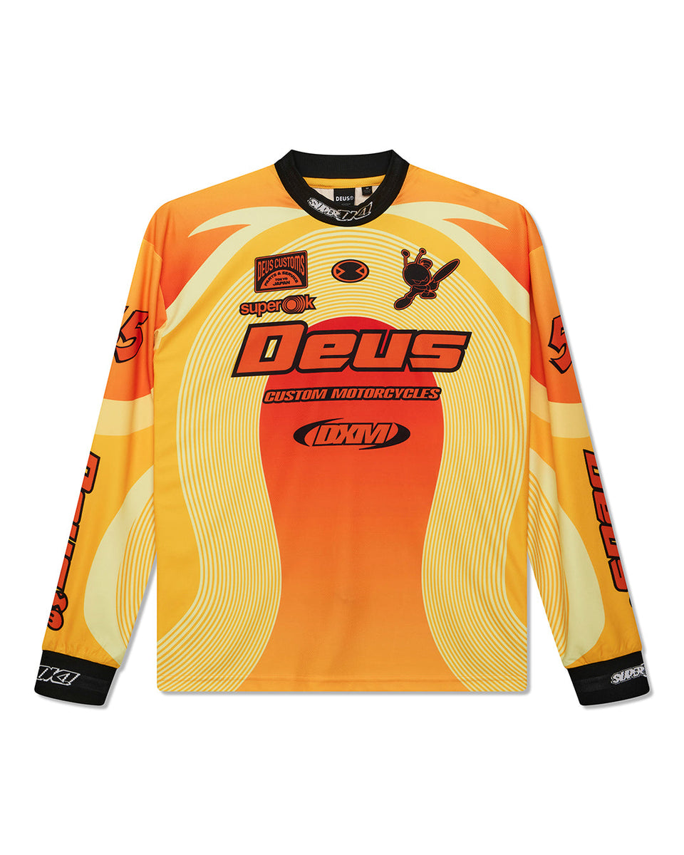 Jerseys | Deus Ex Machina | Pledge Moto Jersey - Sunrise Orange – Deus ...
