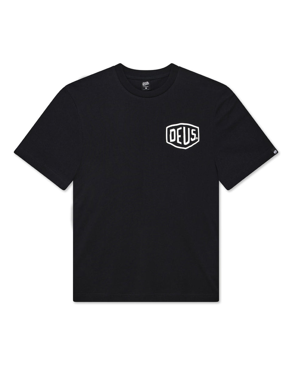 T-Shirts | Deus Ex Machina | Harajuku Address - Black – Deus Ex Machina ...