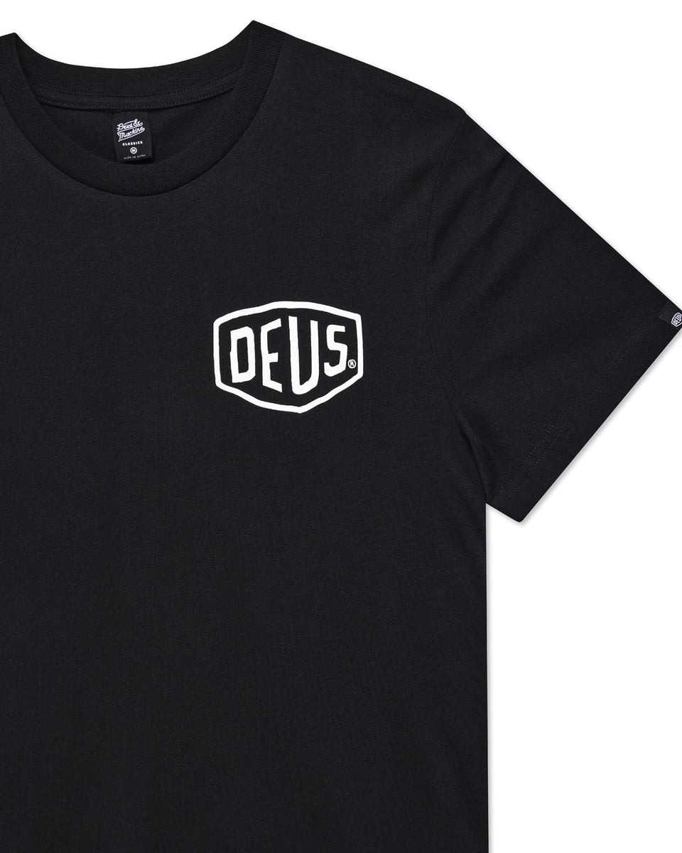 T-Shirts | Deus Ex Machina | Harajuku Address - Black – Deus Ex Machina ...