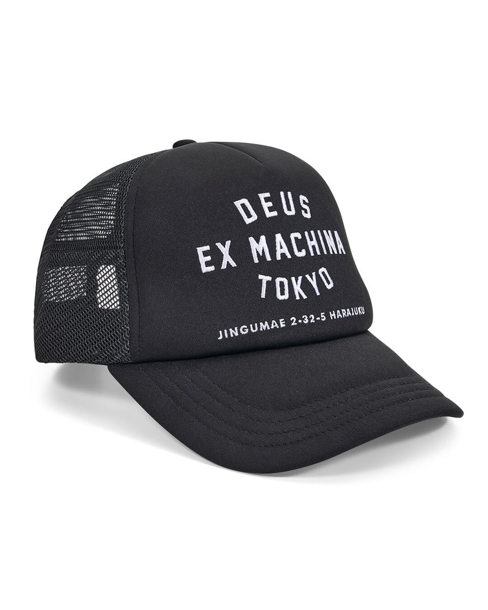 Hats| Deus Ex Machina |Harajuku Address Trucker - Black – Deus Ex ...