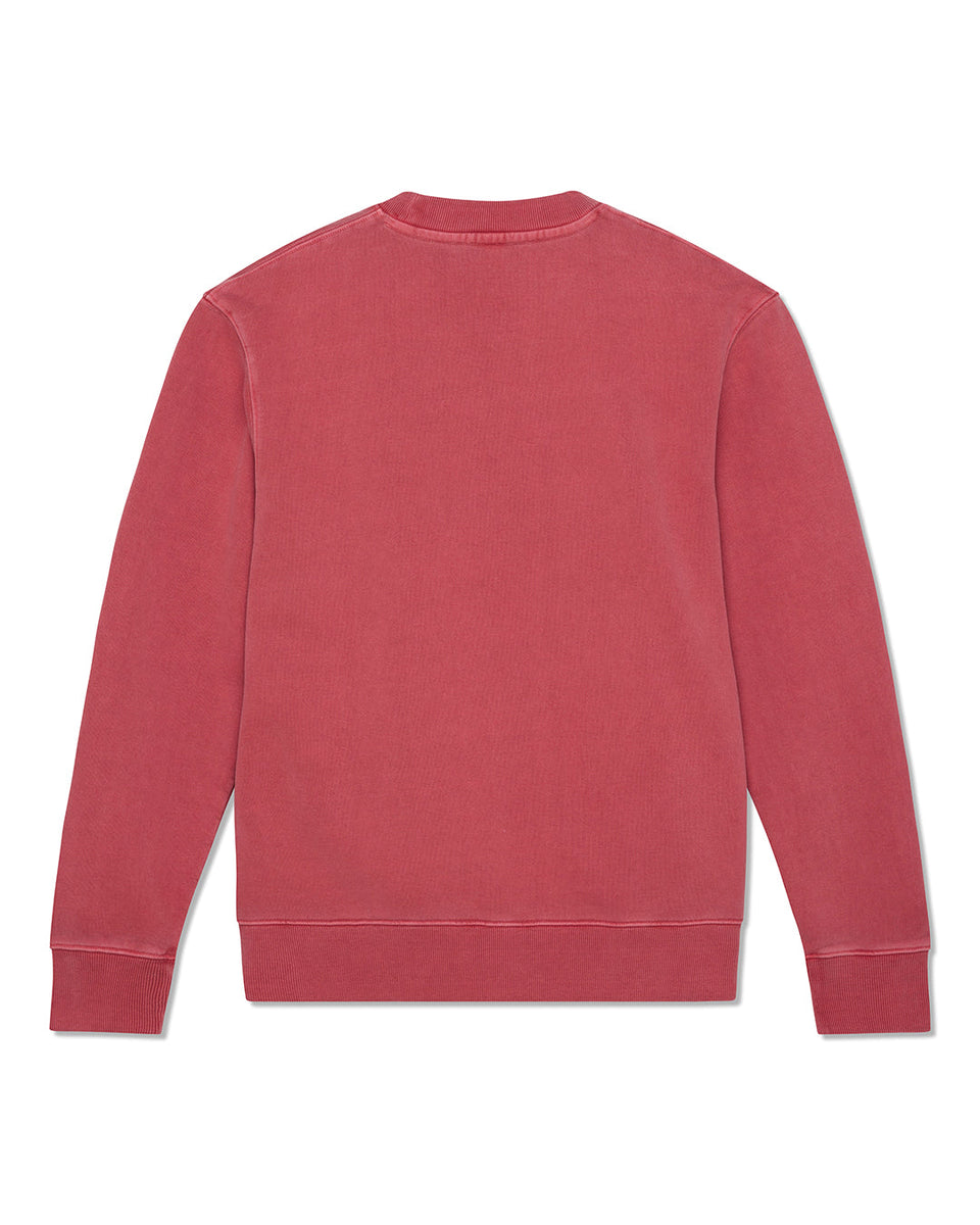 Fleece | Deus Ex Machina | Shield Garment Dyed Crew - Lava Falls Red ...