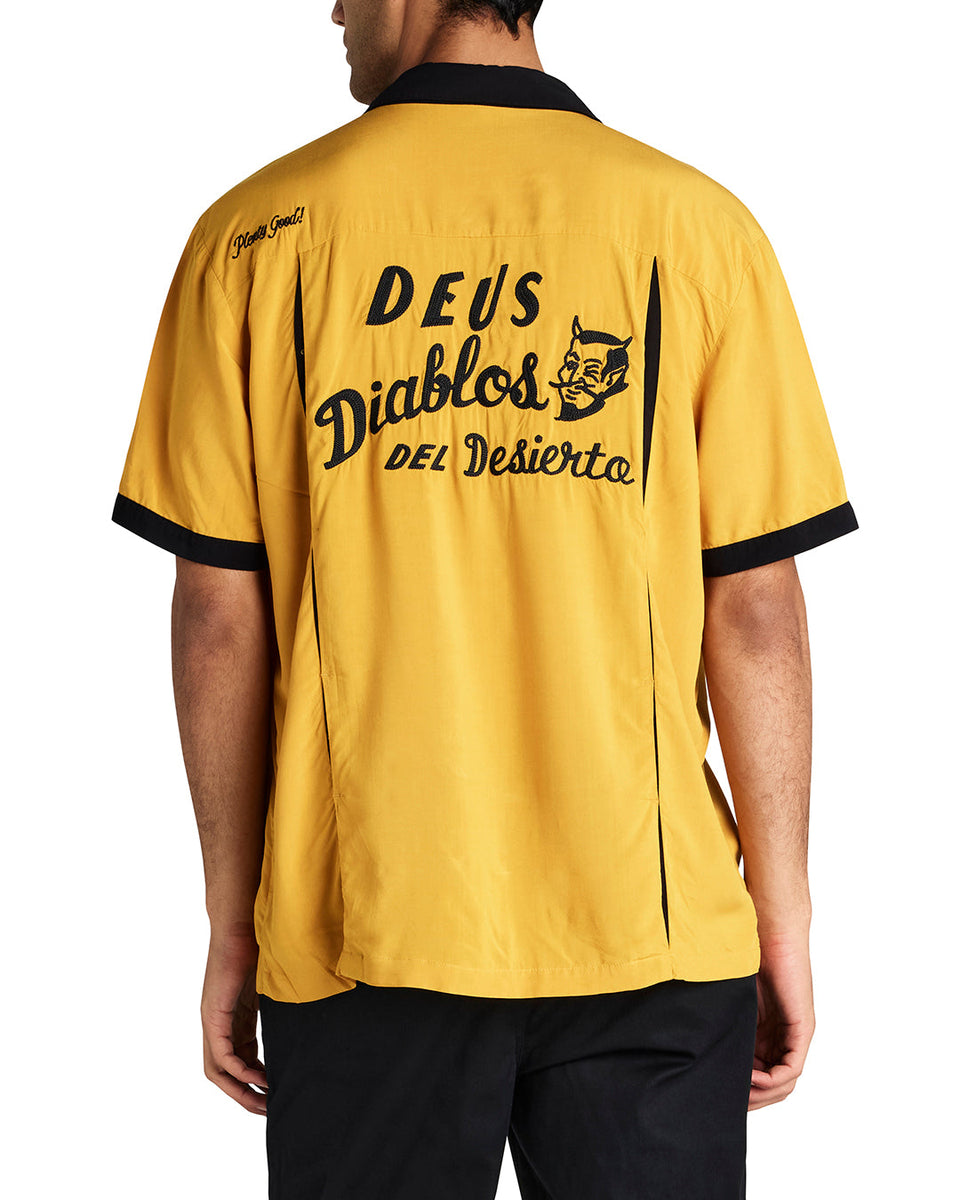 Shirts | Deus Ex Machina | Diablo Bowling Shirt - Golden Yellow – Deus ...