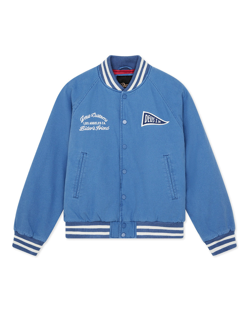 Jackets | Deus Ex Machina | Stadium Jacket - Classic Blue – Deus Ex ...