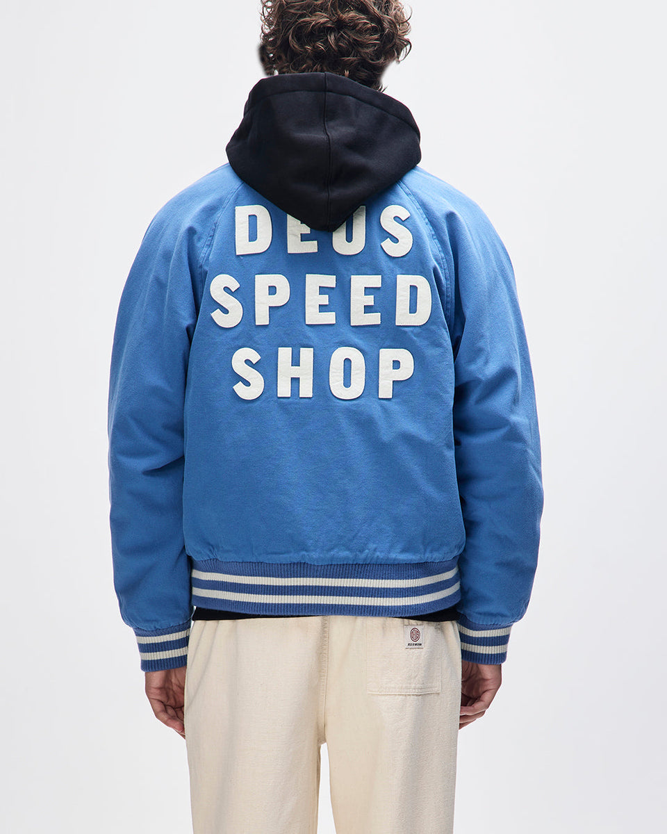 Jackets | Deus Ex Machina | Stadium Jacket - Classic Blue – Deus Ex ...